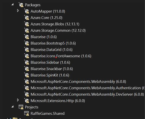 Visual Studio Blazor Web Assembly Server App No Longer Builds Or Seems To Exist Packages