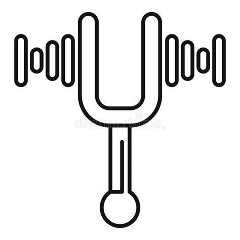 Tuning Fork Making Sound Waves Icon Outline Vector Stock Vector Illustration Of Symbol Tuning