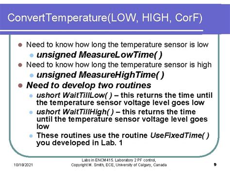 Temperature Sensor Laboratory Part Developing The