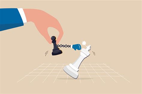 비즈니스 경쟁 비밀 무기 또는 라이벌과 경쟁자를 물리 칠 수있는 승리 전략 승리 개념을 돕는 혁신 게임 체인저 전략으로 체스 폰이 왕을 물리 치는 게임 체인저 게임체인저에