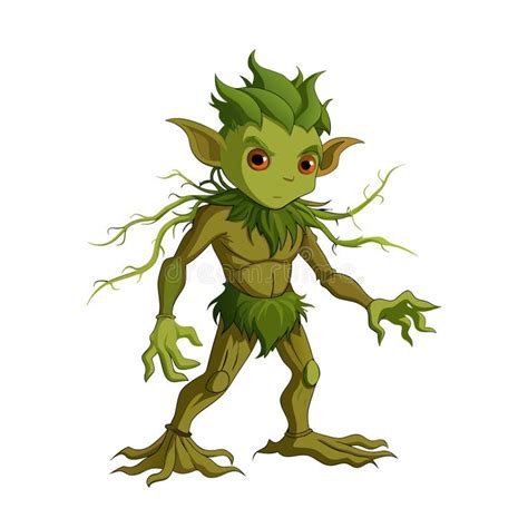 Cartoon Forest Creature Tree Man Sprite Character Design Vector Stock