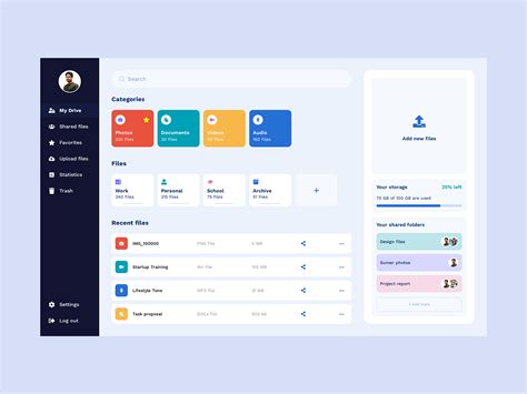 Cloud Storage Dashboard UIUX And UI Design Behance
