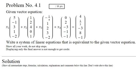 Solved Problem No Given Vector Equation Chegg