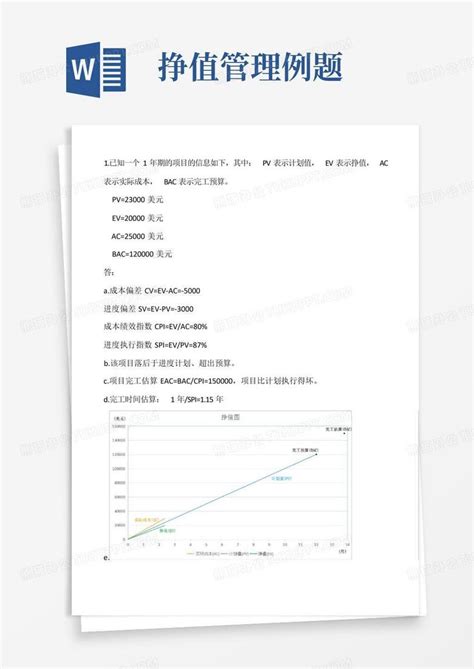 挣值管理例题Word模板下载 编号qrzoomry 熊猫办公