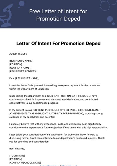 Sle Letter Of Intent For Job Application In Deped
