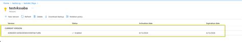 Azure Storage Account Encryption Key Version Is Not In Sync With