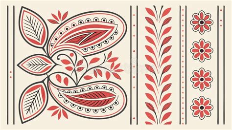 Floral Border Pattern Decorative Frame Element Vector Design Generative Ai Stock Vector