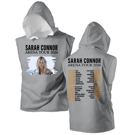 Sarah Connor Merch Arena Tour Hooded Sleeveless Vest Manwoman Tank