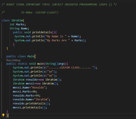 Java Code Snippet Object Oriented Programming Oop Ibrahim Jp