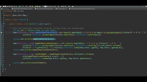 Java8 Find Last Duplicate Character Of Given String Using Java 8