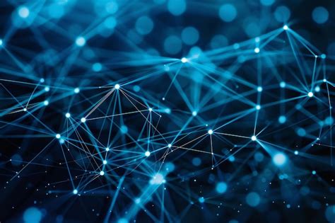 Premium Photo Bluetinted Dots Represent Abstract Network Connections Generative Ai