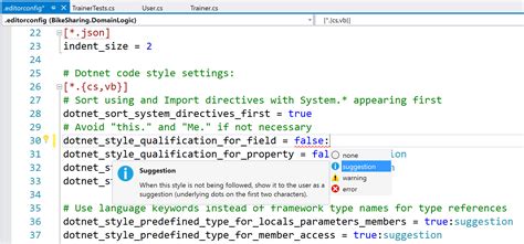 Editorconfig Visual Studio
