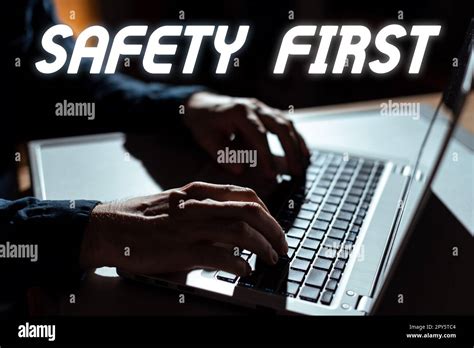 Text Caption Presenting Safety First Word For Avoid Any Unnecessary