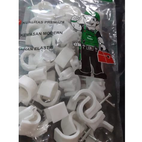 Jual Klem Kabel Frt Mm Klem Kabel Listrik Clip Klip Putih Klem Kabel Mm Isi Pcs Round
