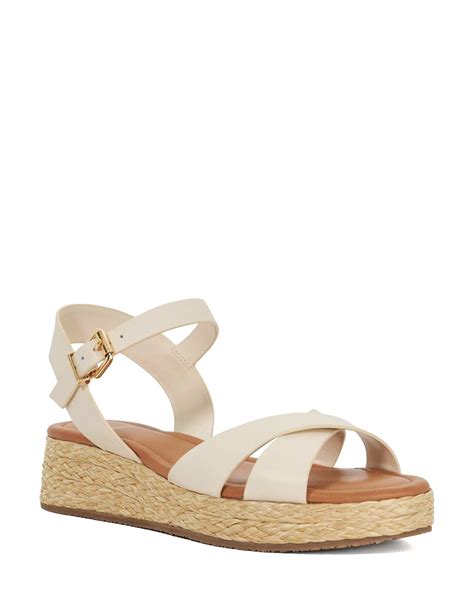 Wide Fit Leather Woven Flatform Sandals Dune London Mands