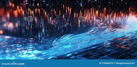 Flow Data Network Binary System Ai Generated Image Stock Illustration Illustration Of