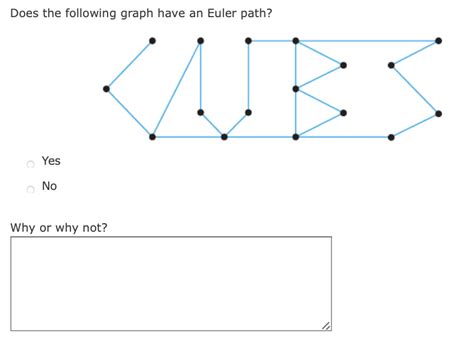 Solved Does The Following Graph Have An Euler Path Yes No Chegg