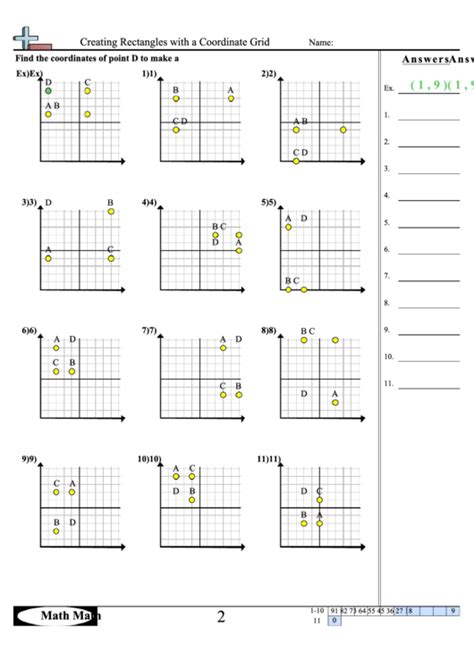 Creating Rectangles With A Coordinate Grid Worksheet With Answer Key