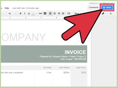 Generate Invoice From Google Spreadsheet With Regard To How To Make An Invoice In Google Docs 8