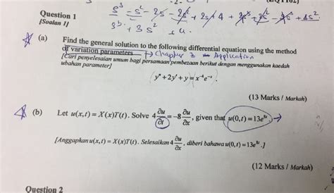 Solved Question 1 Soalan 1 A Find The General Solution To