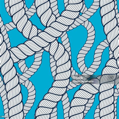 원활한 항해 로프 패턴 벡터입니다 루프 코드 라인 장식으로 끝 없는 해군 그림 해군 해양 로프 끝 없는 디자인에 엃 혀 있었습니다 패브릭 벽지 포장지 웹 및 인쇄에 대 한