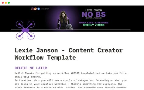 Content Creator Workflow Template Notion Template