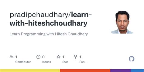 Github Pradipchaudharylearn With Hiteshchoudhary Learn Programming