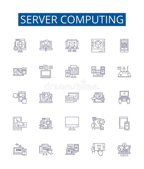 Server Computing Line Icons Signs Set Design Collection Of Server Computing Cloud Data