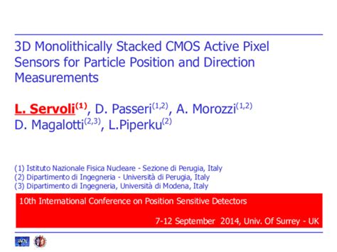 Pdf 3d Monolithically Stacked Cmos Active Pixel Sensors For Particle