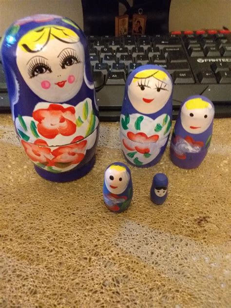 Babuske Ruske Drvene Figure Ljubicaste 42849685