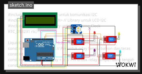 Lampu Otomatis 4 Relay Copy Wokwi Esp32 Stm32 Arduino Simulator