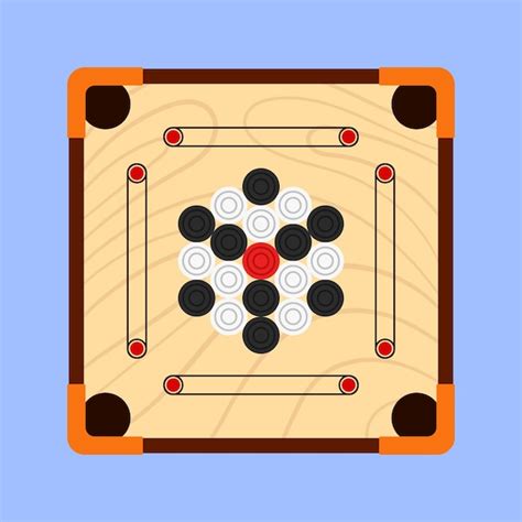 Premium Vector Wooden Carrom Board Game Vector Illustration Carrom