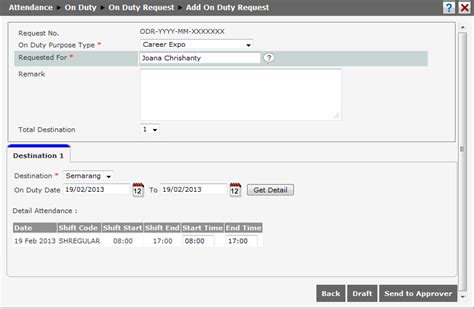 To Add On Duty Request Go To Time And Attendance On Duty Request Then Click