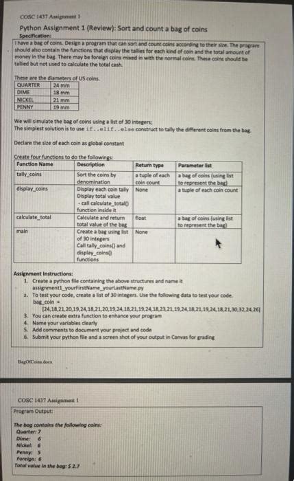 Solved COSC 1437 Assignment Python Assignment 1 Review Chegg