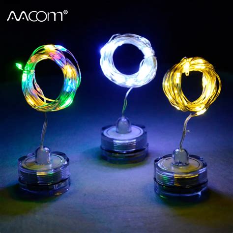 RGB LED String Lights M IP Waterproof Button Battery Garland Fairy String Light For Party