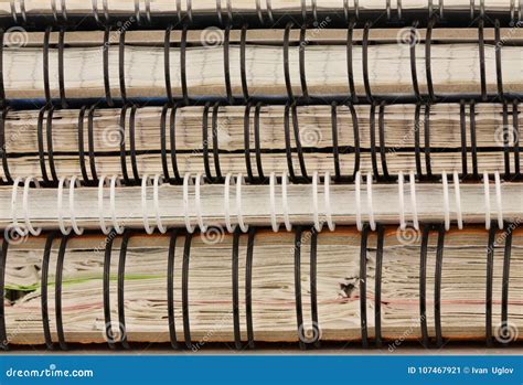 Closeup Of Stack Of Old Used Notebooks With The Springs Stock Image Image Of Seedy Notebook