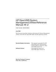 Hp Openvms System Management Utilities Reference Manual Ovms Sysman Util Hp