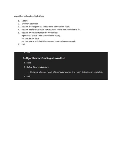 Algorithm To Create A Node Class Pdf