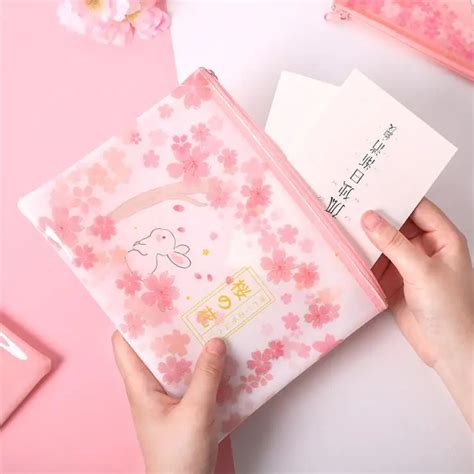 1 шт новейший ПВХ Водонепроницаемый красивый Сакура вишня А4 А5 Папка