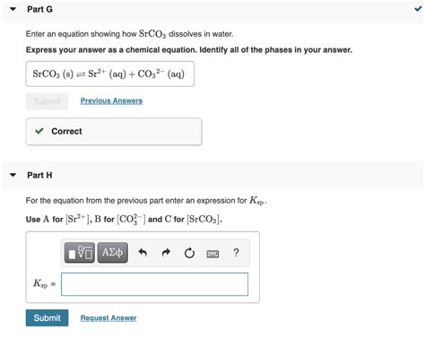 Solved Part A Enter An Equation Showing How Baso4 Dissolves