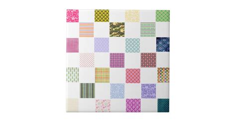 Rainbow Checkerboard Pattern Tile Zazzle