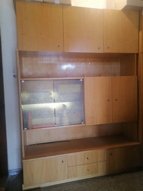 Секция библиотека с гардероб масивно дърво