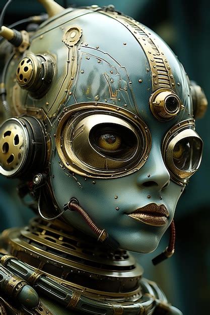 Premium Ai Image A Woman Wearing A Robot Mask