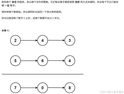 Leetcode 2 两数相加（java实现） Csdn博客