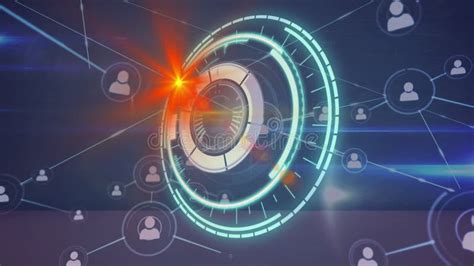 Animation Of Scope Scanning Over Network Of Connections Stock Video