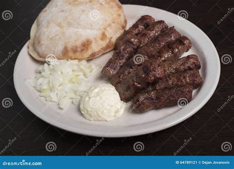 Cevapi Lepinja Stock Image Image Of Portion Grill Grilling 64789121