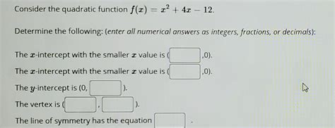 Answered Consider The Quadratic Function Fx Bartleby