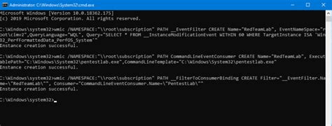 Persistence Wmi Event Subscription Penetration Testing Lab