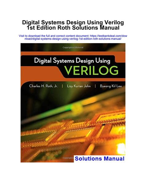 Digital Systems Design Using Verilog 1st Edition Roth Solutions Manual