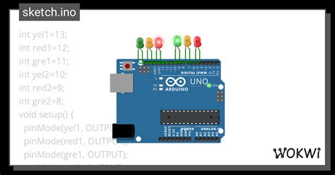 2 Way Traffic Wokwi Esp32 Stm32 Arduino Simulator